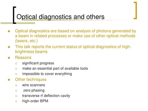 Ppt Optical Diagnostics Of High Brightness Electron Beams Powerpoint Presentation Id 3864457