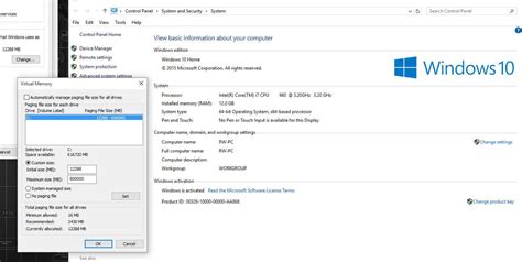 Low Memory Warning Virtual Memory Settings Windows 10 Forums