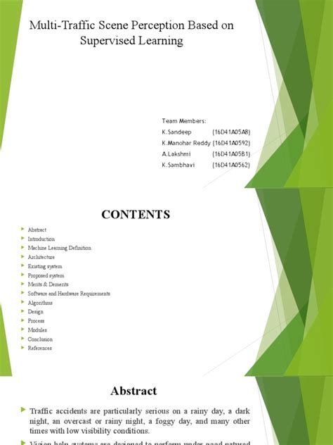 Multi Traffic Scene Perception Based On Supervised Learning Pdf Computer Vision Machine