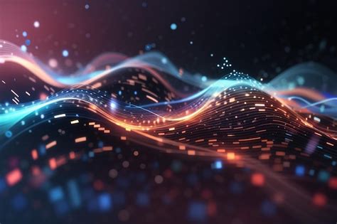 Premium Ai Image Wave Of High Speed Data Particle Trails 3d