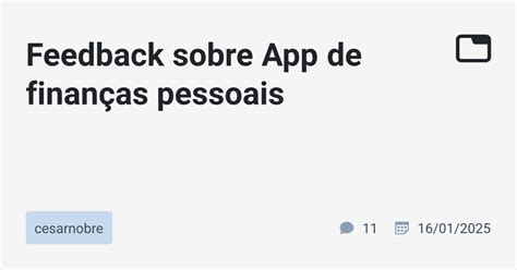 Feedback Sobre App De Finanças Pessoais · Cesarnobre · Tabnews