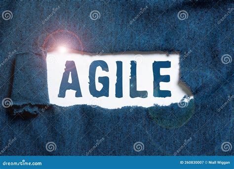 Hand Writing Sign Agile Word For Iterative Approach To Software Delivery Builds Software