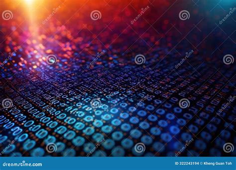 Colorful Technology Binary Matrix Code Abstract Wallpaper Patern Background Stock Illustration