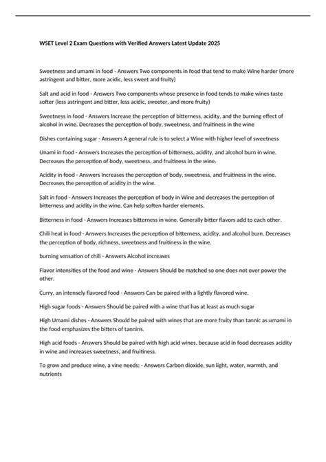 Wset Level 2 Exam Questions With Verified Answers Latest Update 2025 Wset Level 2 Stuvia Us
