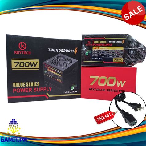 Keytech Thunderbolt Value Series Long Wire 700w Psu Desktop Power Supply Big Fan With Low Noise