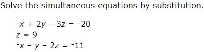 IXL Solve Simultaneous Equations In Three Variables Using Substitution Grade Maths Practice