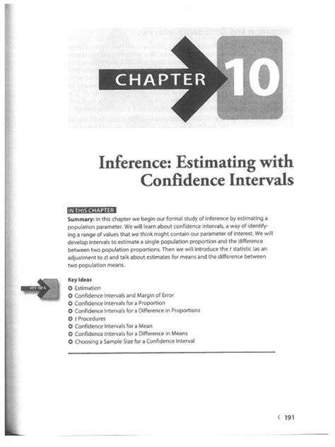 Dkm Chapter 10 Confidence Intervals Pdf
