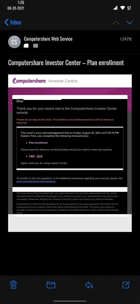 Computershare Account Made Bought Some Shares And Have Initiated The Transfer Of Existing