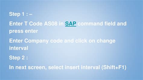 ppt sap fi maintain asset number ranges as08 powerpoint