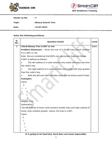 Hands Onbinary Search Tree Questions 1 Pdf