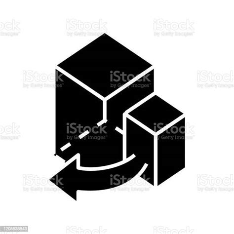 3d 개체 검은 색 아이콘 개념 그림 벡터 플랫 기호 글리프 기호 3차원 형태에 대한 스톡 벡터 아트 및 기타 이미지 3차원 형태 개념 개체 그룹 Istock