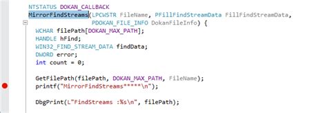 Unable To Set Breakpoint In MirrorFindStreams Issue 536 Dokan Dev