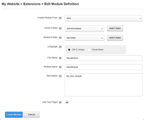 Creating A New Module