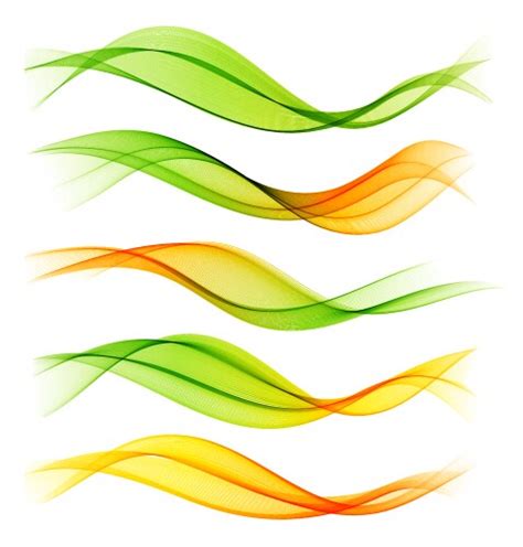 Set Color Abstract Wave Design Element Royalty Free Vector
