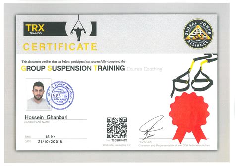 Hossein Ghanbari Trx Certificate IRANGPA