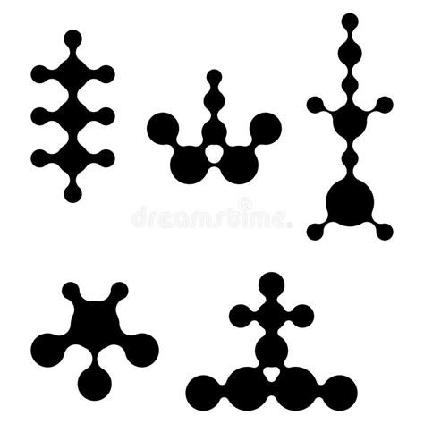 Vector Metaball Connect Dot Set Molecule Chain Circle Shapes Abstract Geometric Dots Stock