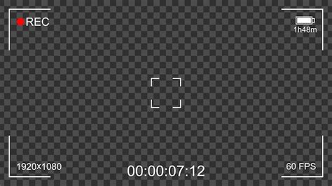 투명한 배경의 카메라 녹화 인터페이스 뷰 파인더 프리미엄 벡터