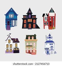 Vector Pattern Houses Seamless Illustration Stock Vector Royalty Free 268552169 Shutterstock