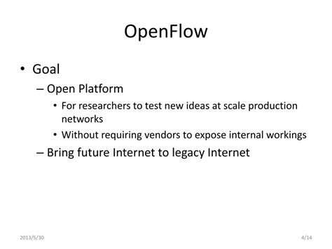 PPT OpenFlow Enabling Innovation In Campus Networks PowerPoint Presentation ID