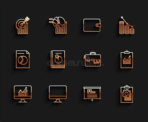 set line computer monitor with graph chart screen target board