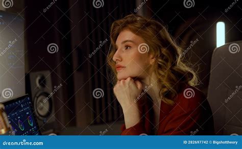 Female Game Developer Works On Level Design On Her Personal Computer