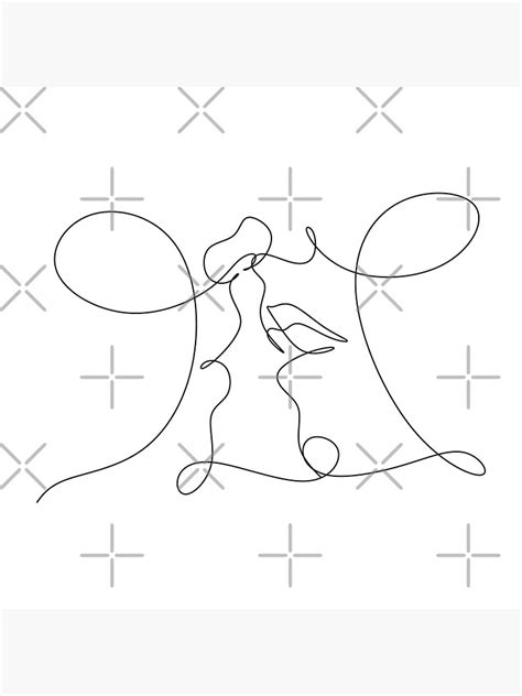 Intimate Couple Line Art Drawing Poster For Sale By Onelineprint