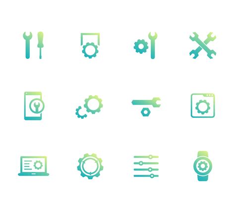 Settings Configuration Development Engineering Service Icons Set 9225710 Vector Art At Vecteezy