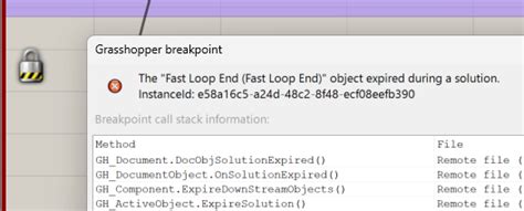 error object expired during a solution scripting mcneel forum