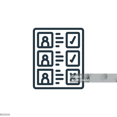 이벤트 관리 개념의 게스트 목록 아이콘 벡터입니다 게스트 목록 편집 가능한 스트로크의 얇은 줄 그림입니다 웹 및 모바일 앱 로고 인쇄 미디어에 사용할 수 있는 게스트 목록