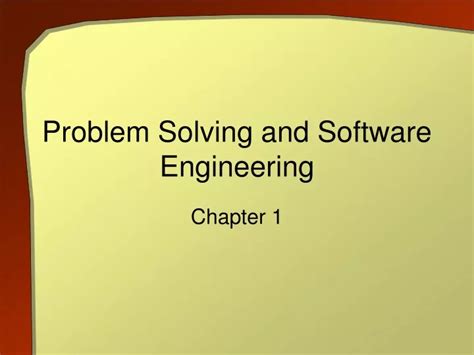 ppt problem solving and software engineering powerpoint presentation