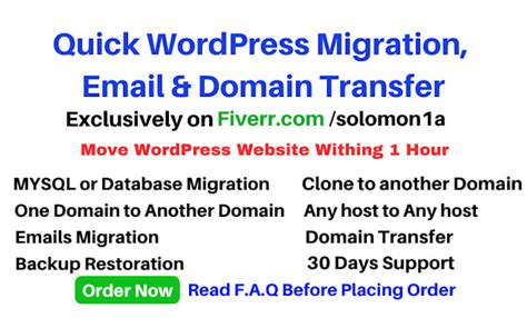 Move Clone Copy Migrate Wordpress Website Email Domain Transfer By Solomon1a Fiverr