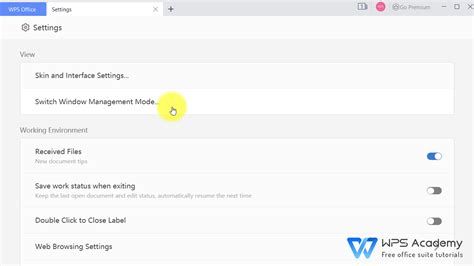switch between multi component window management mode and all in one