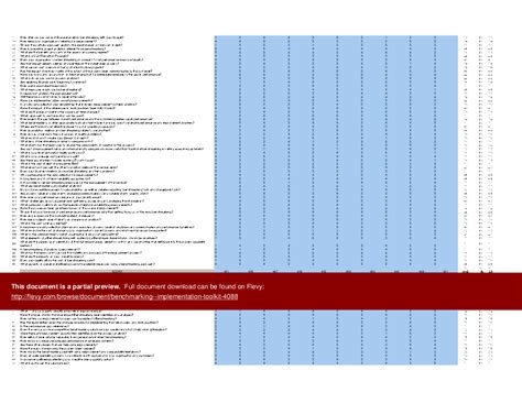 Benchmarking Implementation Toolkit Template Excel Xls