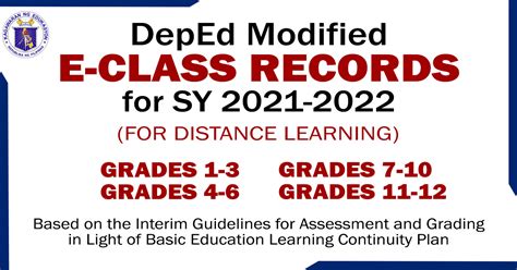 Deped Modified E Class Records Sy 2021 2022 Free Download Deped Click