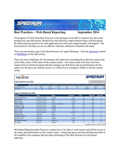 Best Practices Web Based Reporting Doc