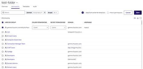 Editing Folder Permissions