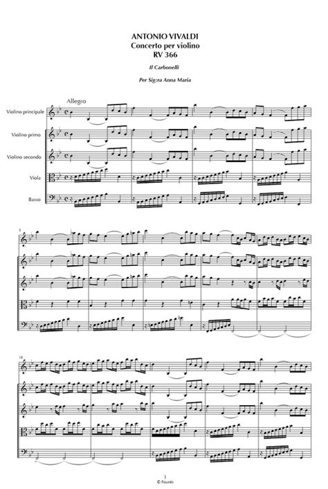 Vivaldi Rv 366 Concerto Per Violino In Sib Maggiore Il Carbonelli