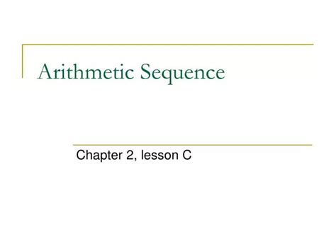 PPT Arithmetic Sequence PowerPoint Presentation Free Download ID