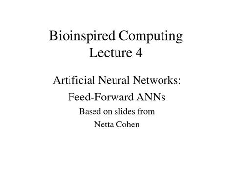 PPT Bioinspired Computing Lecture PowerPoint Presentation Free Download ID