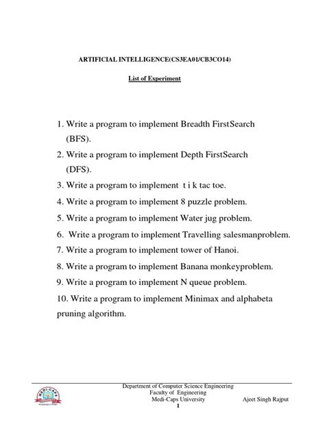 Lab File Ai Pdf Theoretical Computer Science Algorithms And