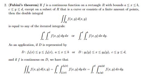 Solved Fubinis Theorem If F Is A Continuous Function On A