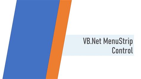 menustrip control in vb youtube