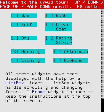 Example Programs Urwid 3 0 2