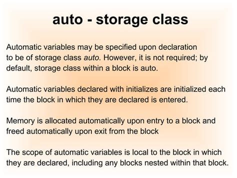 C Storage Classes Vsn Ppt