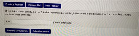 Solved Previous Problem Problem List Next Problem 1 Point
