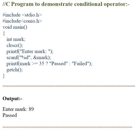 C Program To Demonstrate Conditional Operator