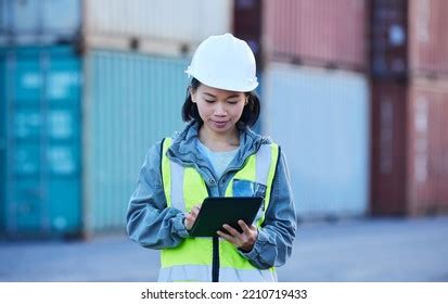Shipping Container Logistics Management By Woman Stock Photo 2210719433 Shutterstock