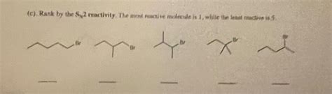 Solved Rank By The Sn2 Reactivity The Most Reactive