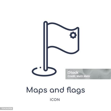 Linear Maps And Flags Icon From Maps And Flags Outline Collection Thin Line Maps And Flags Icon