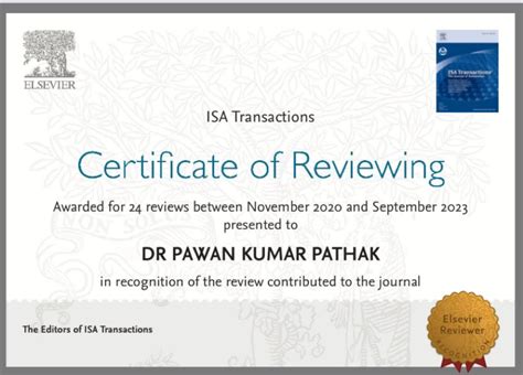 Pawan Kumar Pathak Phd On Linkedin Appreciation Reviewer